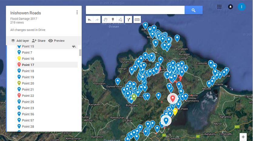 Council publishes map showing extent of road damage in Inishowen ...